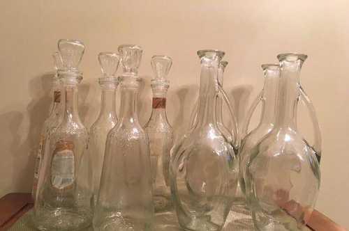 Бутылки графинчиком(стекло)