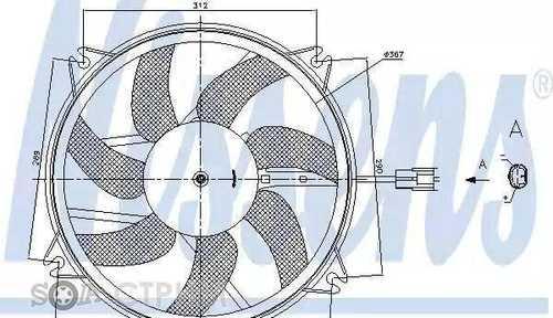 Nissens 85886 Крыльчатка с эл.мотором citroen berlingo 08