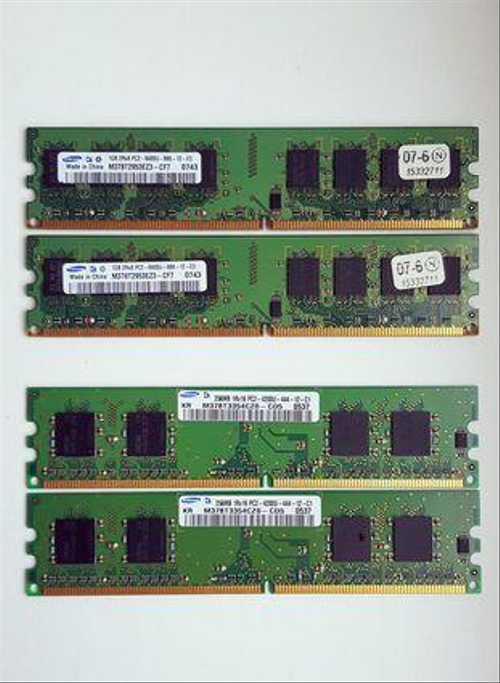 Ddr2 2GB(2x1Gb) и 512MB(2х256Mb) Samsung б/у