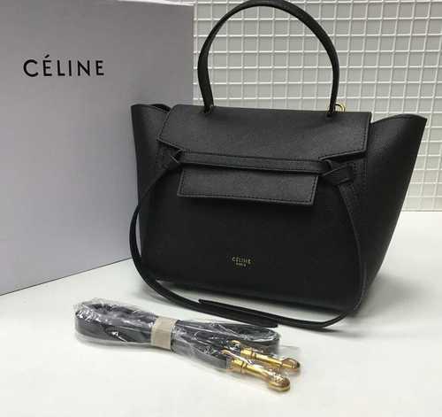 Сумка Celine Belt Ceлин Черная с ремешками Селин