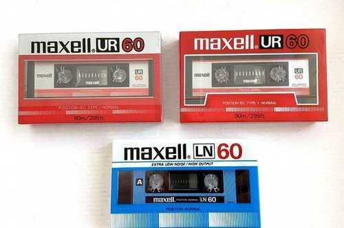 Набор 3 кассеты Maxell UR и LN 60 - 1985-86 г