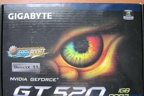 Gigabyte GT520 1024Mb, полный комплект + документы
