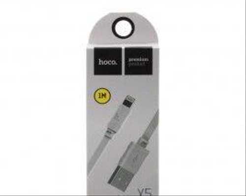 Кабель USB - Type-C hoco X5 Bamboo, 1.0м, плоский
