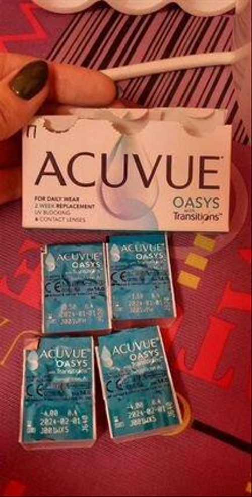 Линзы контактные acuvue oasys with transitions -3