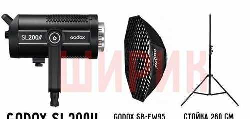Godox sl200ii + Godox sbfw95 + стойка 280 см