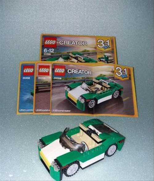 Lego creator 31056 зелёный кабриолет