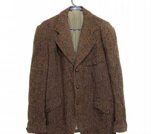 Твидовый винтажный пиджак harris tweed