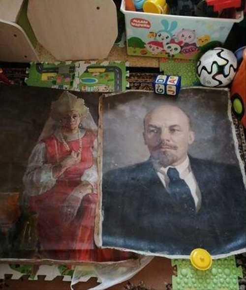 Холст картины В. И. Ленин,Боярыня. масло
