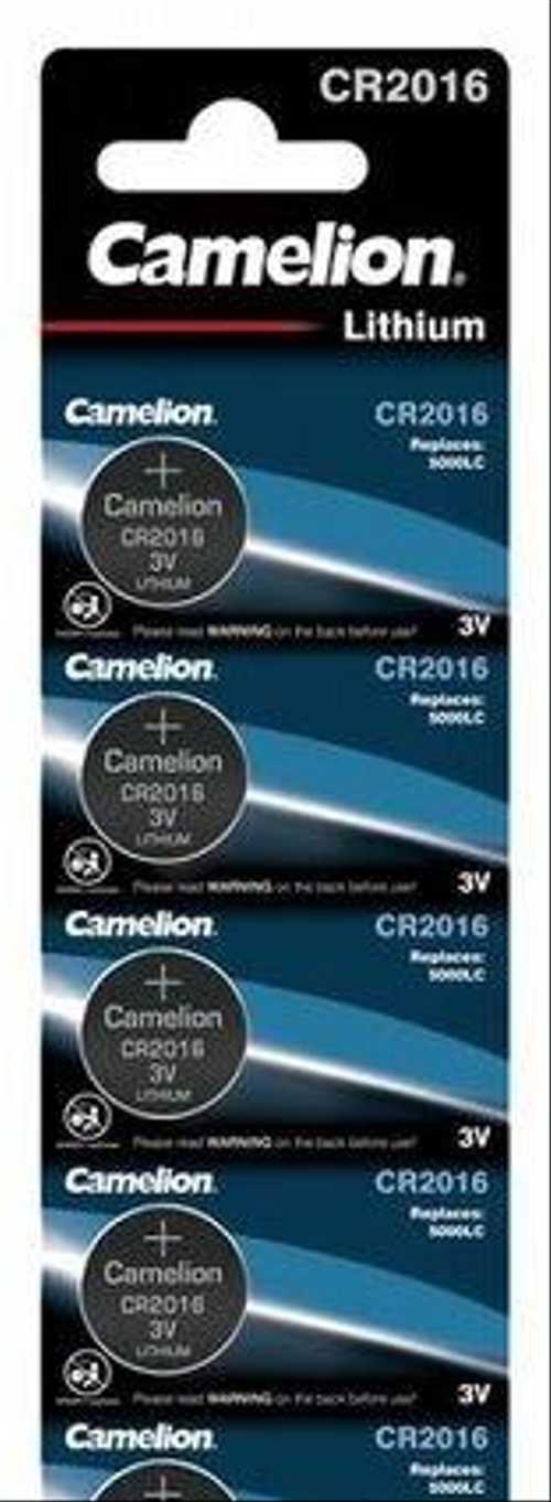 Батарейка CR 2016 Camelion BL5 литиевая 3V опт