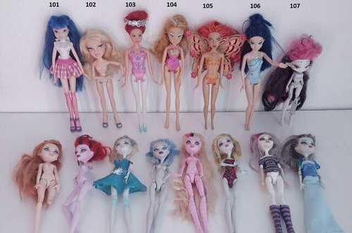 14 Кукол Monster High,Barbie Fairytopia,Bratz,Winx