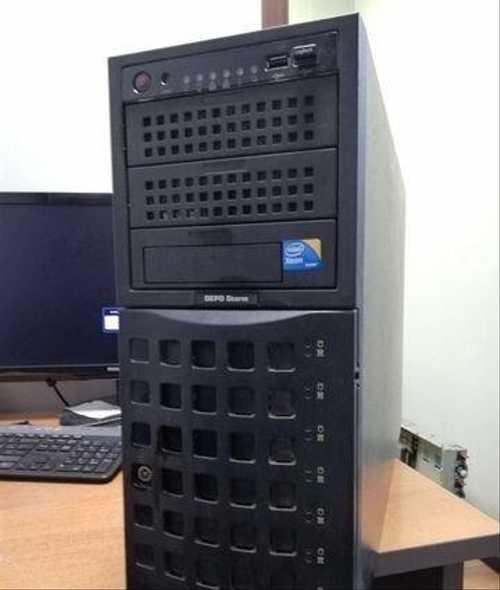 Сервер depo Storm 3300K4, 2x4 ядра 2. 13ггц, (2x55