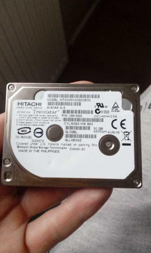 Жесткий диск 1.8" 30GB Hitachi