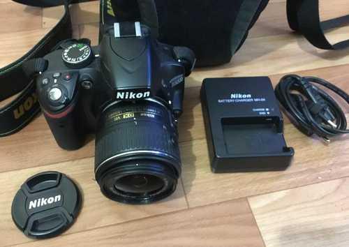 Фотоаппарат Nikon d3200 kit 18-55vr 2 на объективе