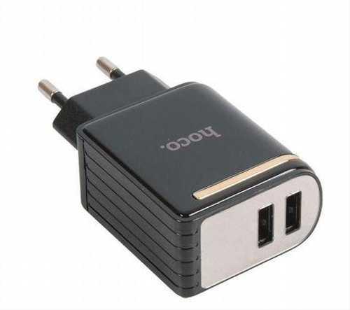 Зарядное устройство hoco / LED экран, 2 порта USB