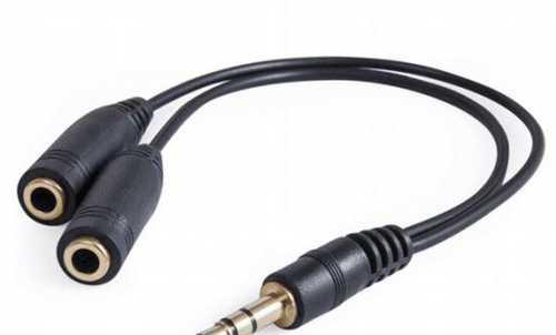 AUX аудио кабель разветвитель AVS AU-622 с разъемом 3,5 jack - 2 х 3,5 jack - длина 0.2м, режим передачи данных