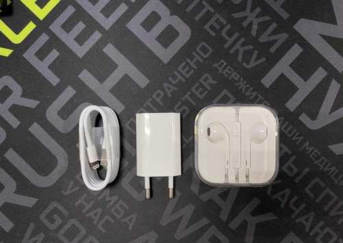 Оригинальный кабель для Apple, зарядное, наушники