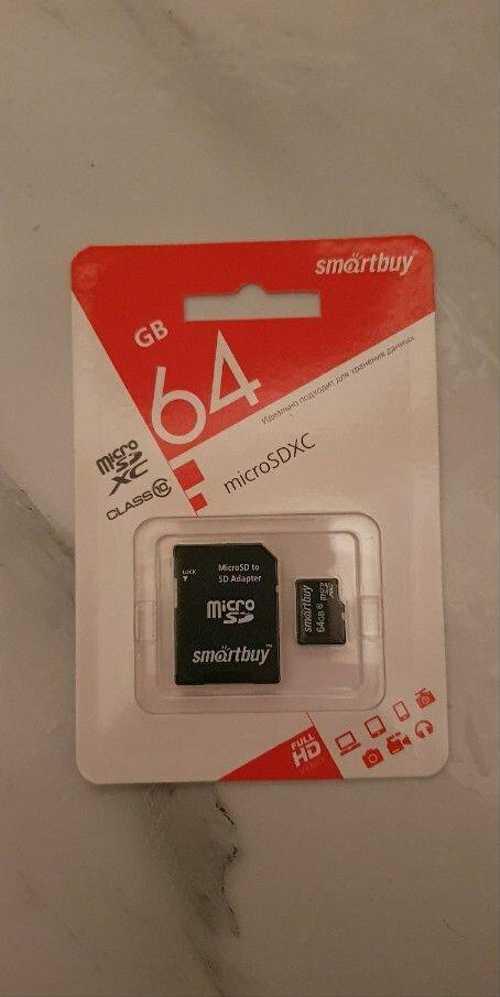 Карта памяти MicroSD 64Gb