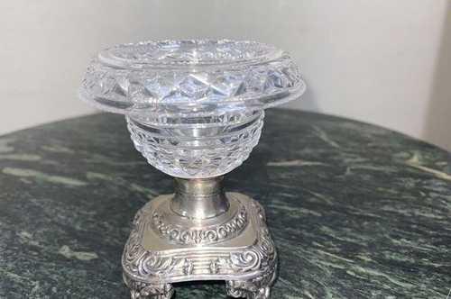 Серебро ваза хрусталь