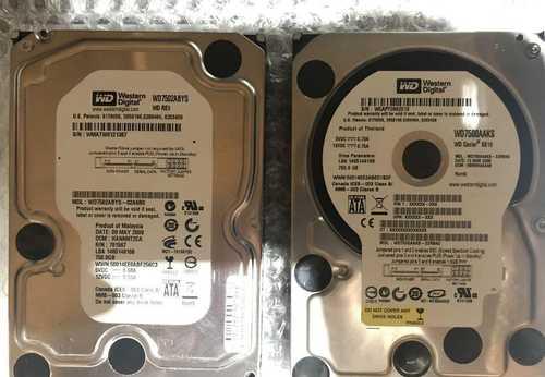 Два диска Western Digital по 750gb