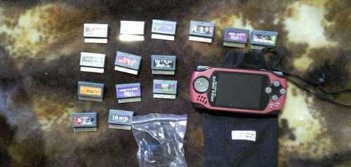 Megadrive Portable Ultimate + 14 картриджей 28 игр