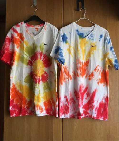 Футболки Nike Tie-Dye V-neck custom L/ищи на Юле