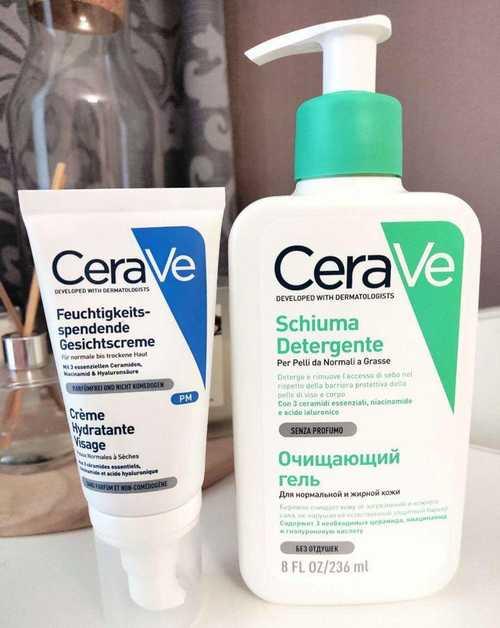 CeraVe Крем лосьон и очищающий гель для лица