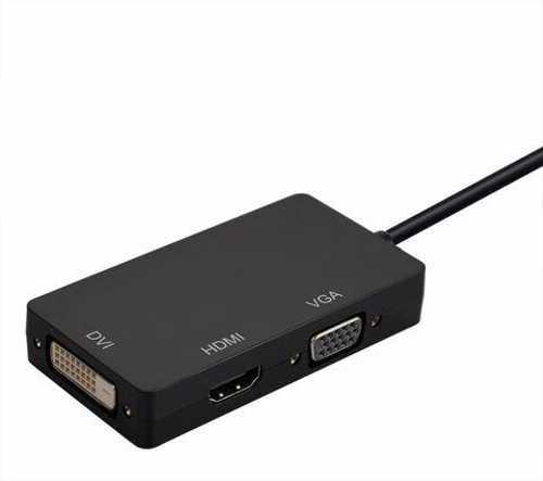 Adapter Thunderbolt 3 in 1 DVI / hdmi /VGA черный