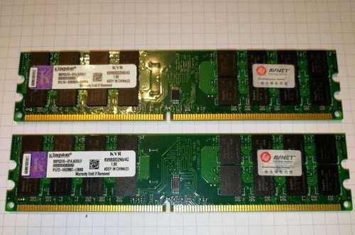 Оперативная память DDR2 4Gb Kingstone KVR 2 планки
