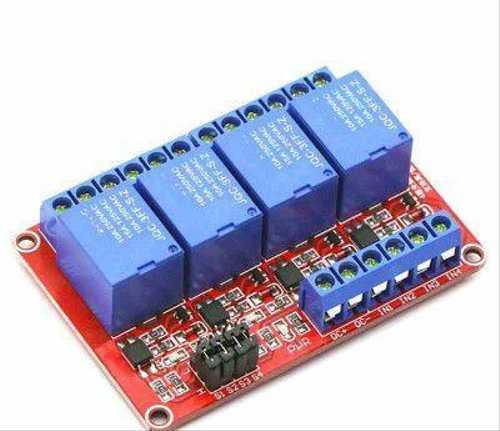 Модуль реле 5В 4-канала электромеханическое с опто
