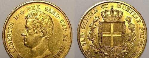 Монеты 20 лир 1849,59 Италия золото