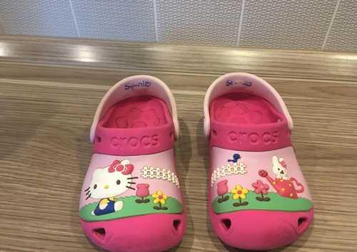 Детские розовые сабо crocs Kids (23-24)