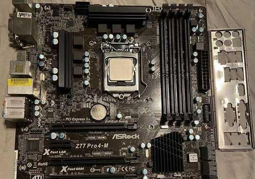 Материнская плата ASRock Z77 Pro4-M + i7 3770