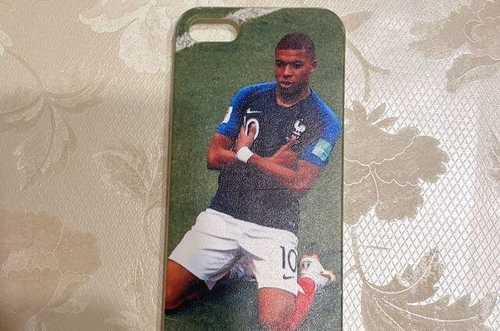 Чехол на iPhone 5 пластиковый с футболистом Mbappé
