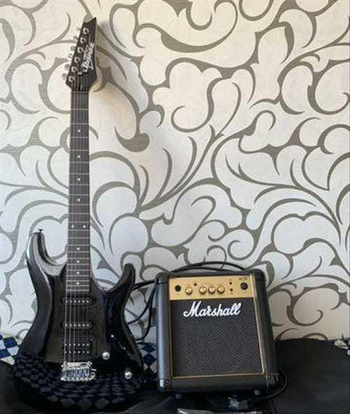 Электрогитара ibanez GIO GSA60 BKN + marshall MG10