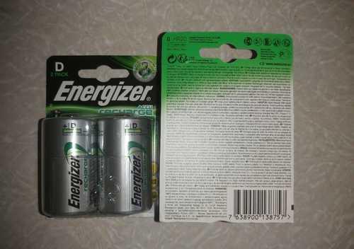 Аккумуляторные батарейки Energizer D, C