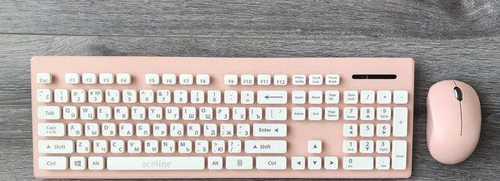 Клавиатура+мышь Aceline KM-10001 розовая