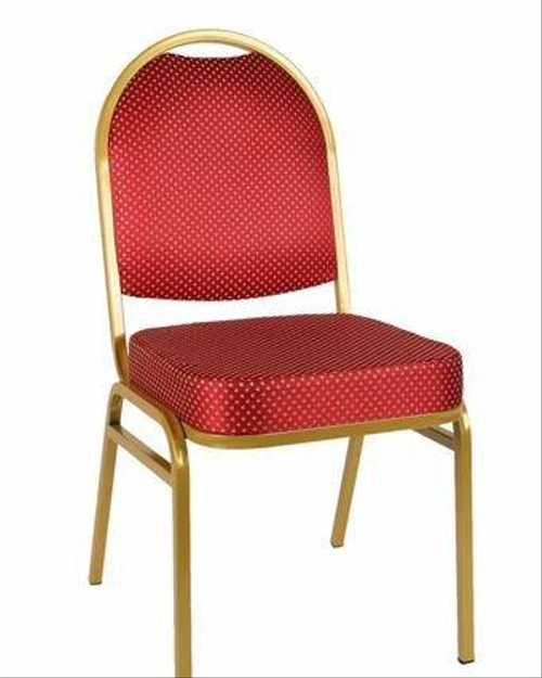 Банкетный стул Раунд 20мм - золотой, красная корон