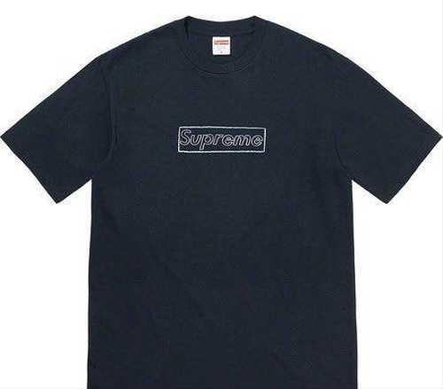 Kaws Chalk Logo Tee Navy