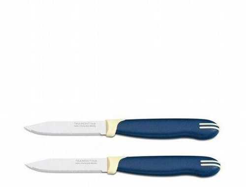 Ножи для овощей Tramontina "Multicolor", 2 штуки, 7,5 см (синий)