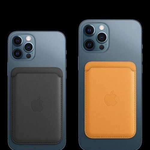 Кожаный чехол-бумажник MagSafe для iPhone, черный