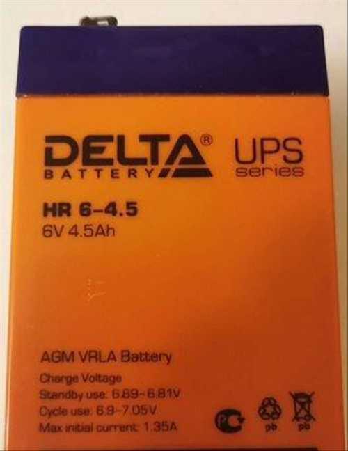 Аккумулятор Delta HR 6В