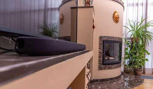 Камин дизайнерский в гостиную из камня HiMacs M301