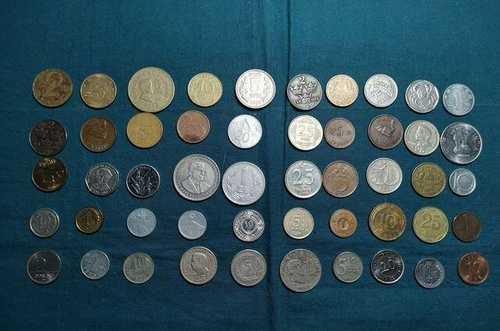 Иностранные монеты 50 шт