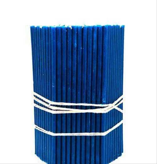 Синие восковые свечи номерные