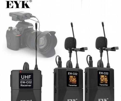 Беспроводной радиомикрофон EYK EW-C02 +4 микрофона