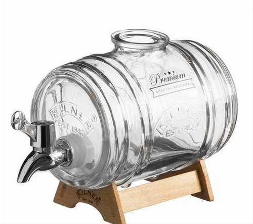 Диспенсер Для Напитков Kilner Barrel На Подставке 1 Л В Подарочной Упаковке