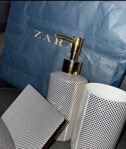 Zara home набор (Дозатор, стаканчик, мыльница)