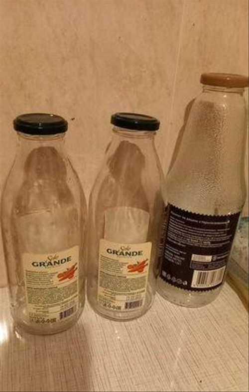 Стеклянные бутылки от сока 0.75л и 1л