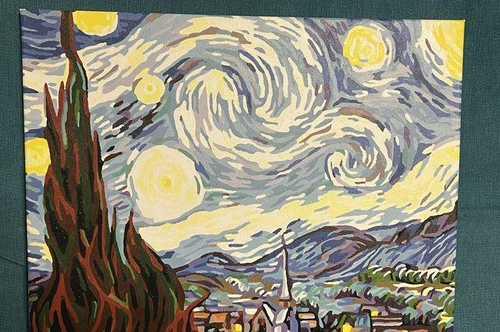 Готовая картина по номерам Звездная ночь Ван Гога