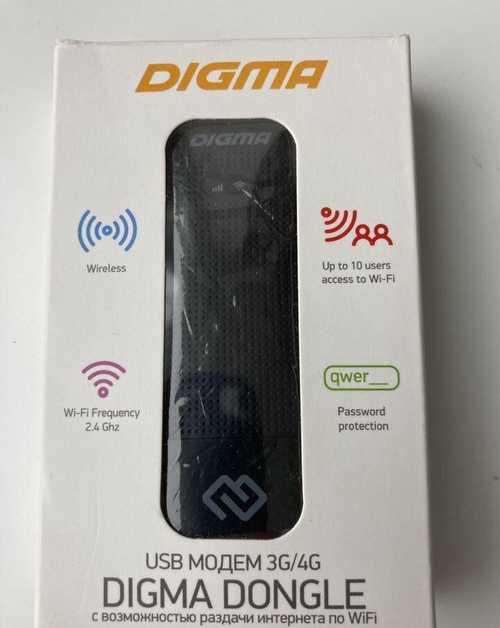3G/4G USB модем + WiFi роутер digma dongle